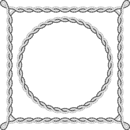 Square rope frame with knots and loops Royalty Free Vector