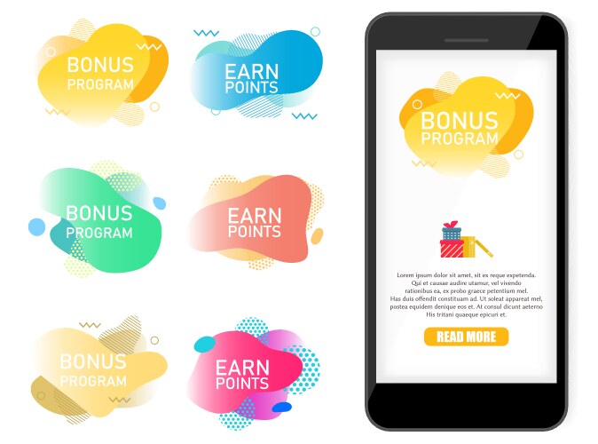 Earn points bonuses discount coupons for online Vector Image