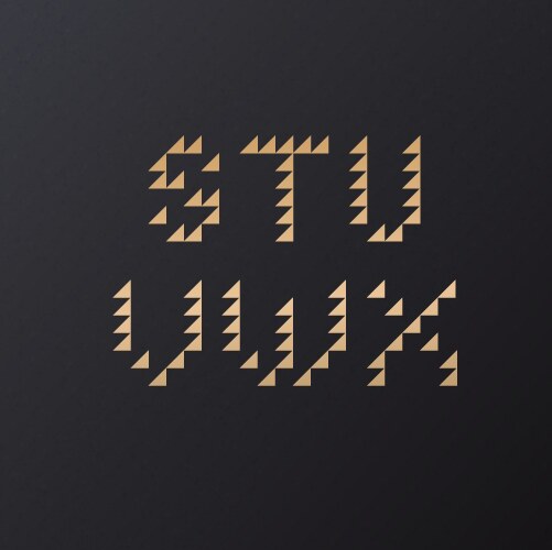 Retro geometric triangle font numbers Royalty Free Vector