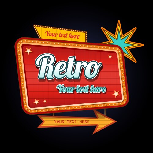 Retro motel sign with copyspace Royalty Free Vector Image