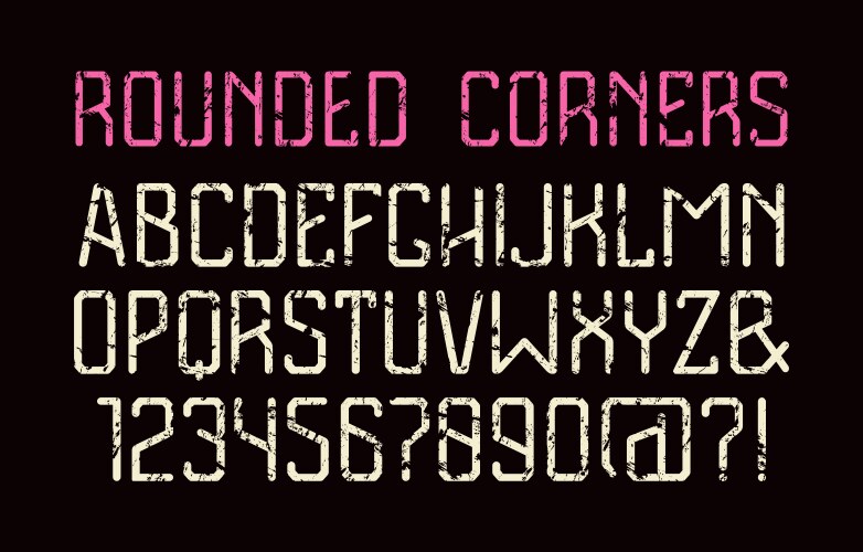 Bold and rounded uppercase typography Royalty Free Vector