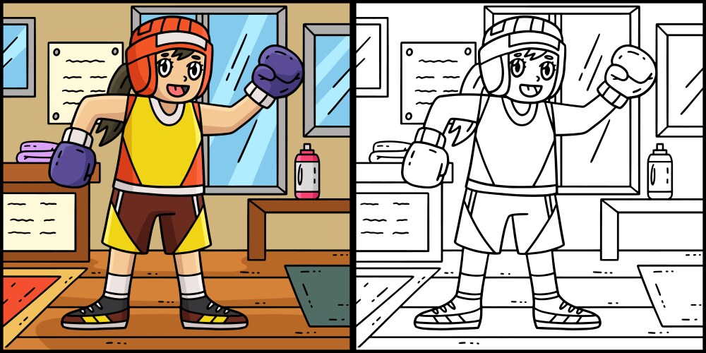 Boxing boxer evading cartoon colored clipart Vector Image