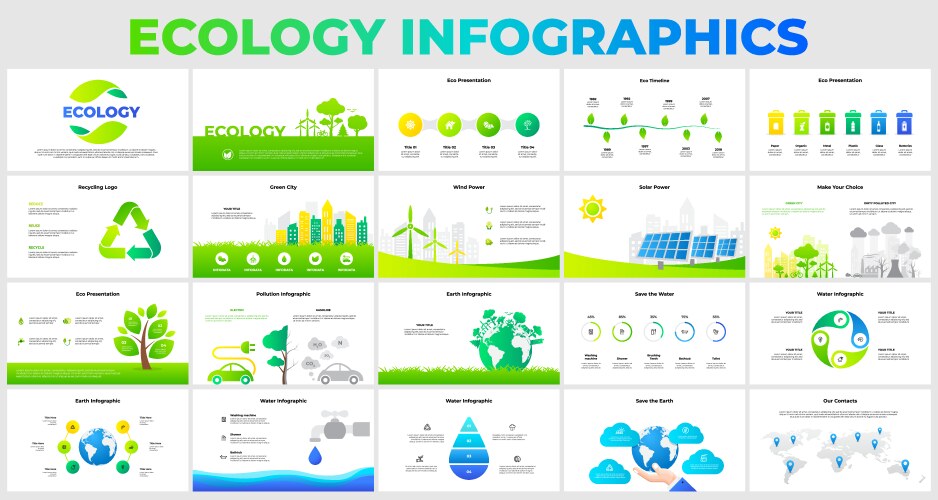 Ecology infographic template Royalty Free Vector Image