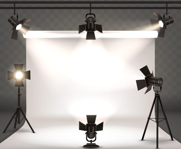 Photography studio photo backdrop and spotlight Vector Image