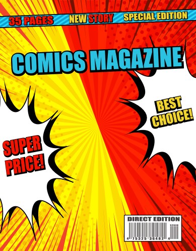 Comics poster design template Royalty Free Vector Image