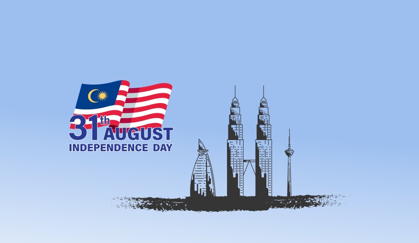 Malaysia independence day Royalty Free Vector Image