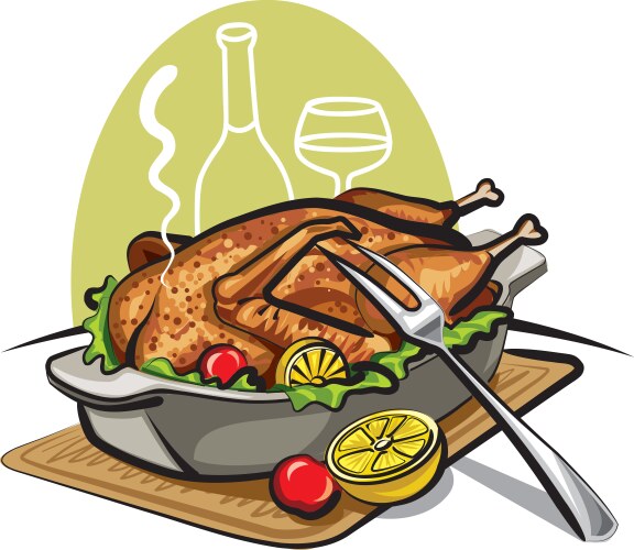 Cartoon roast meat Royalty Free Vector Image - VectorStock