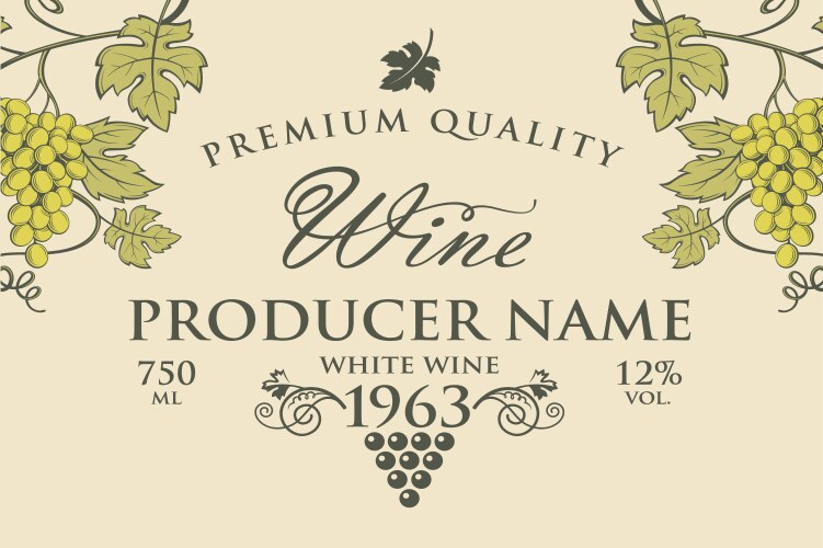 Wine label template Royalty Free Vector Image - VectorStock