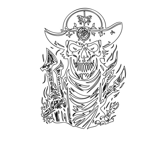 Pirate outline sketch Royalty Free Vector Image