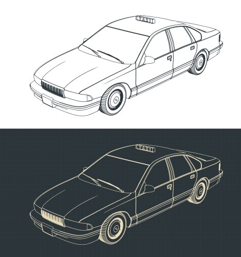 Taxi blueprint Royalty Free Vector Image - VectorStock
