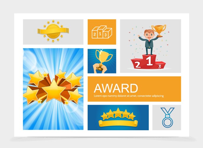 Realistic awards colorful template Royalty Free Vector Image
