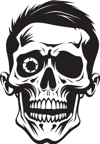 Frightening surprise emblem shocked skeleton Vector Image