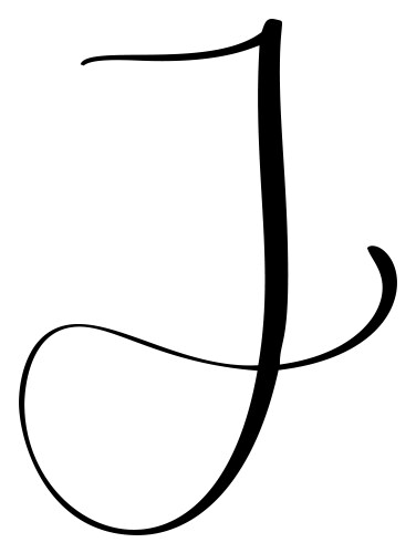 Hand drawn calligraphy letter capital j Royalty Free Vector