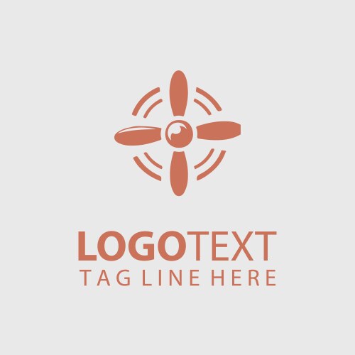 Propeller airplane logo Royalty Free Vector Image