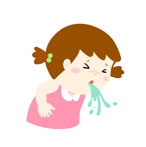 Cartoon character of a sick girl Royalty Free Vector Image