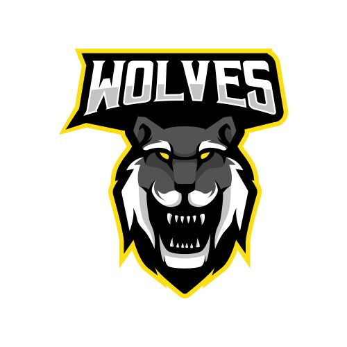 Three headed wolf mascot logo Royalty Free Vector Image