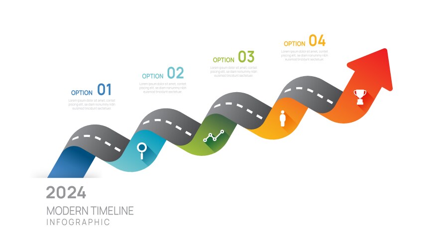 Business 2024 Roadmap Timeline Royalty Free Vector Image