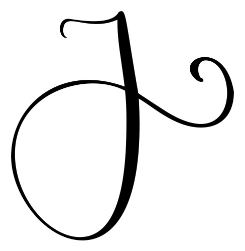 Hand drawn calligraphy letter j script Royalty Free Vector