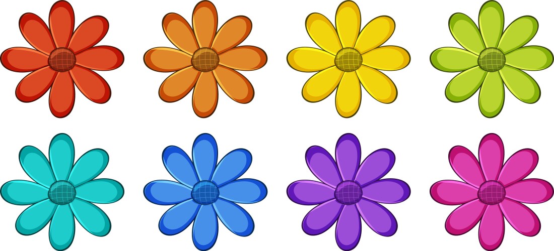 Isolated set flowers Royalty Free Vector Image