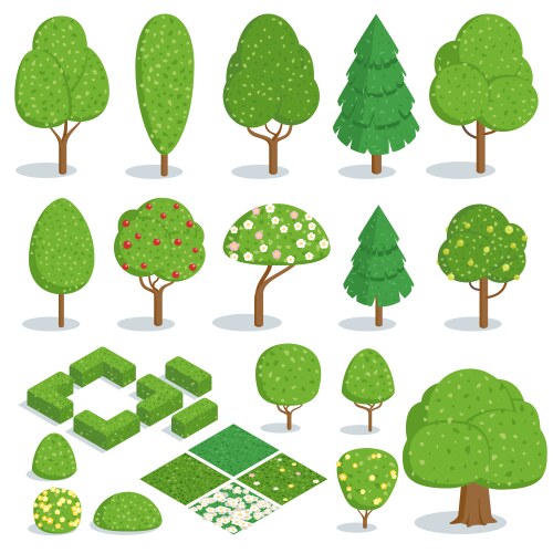 Forest trees collection Royalty Free Vector Image