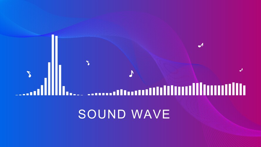 Sound wave with bar symbols music for backdrop Vector Image