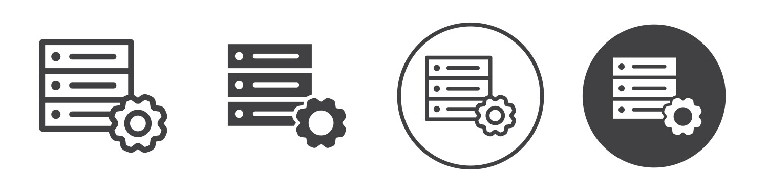 Server rack icon logo set Royalty Free Vector Image