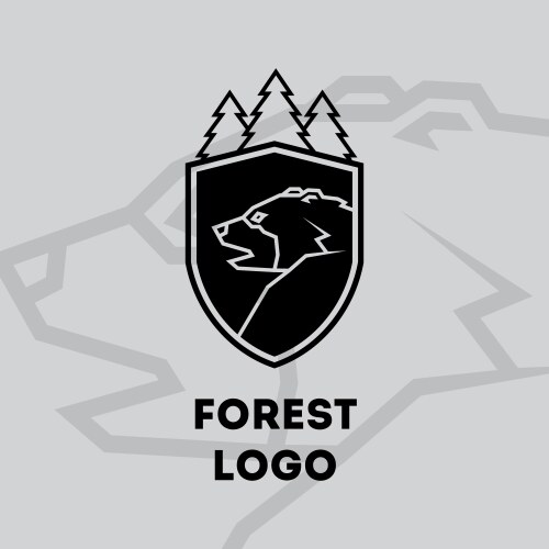 Forest nature silhouette label Royalty Free Vector Image