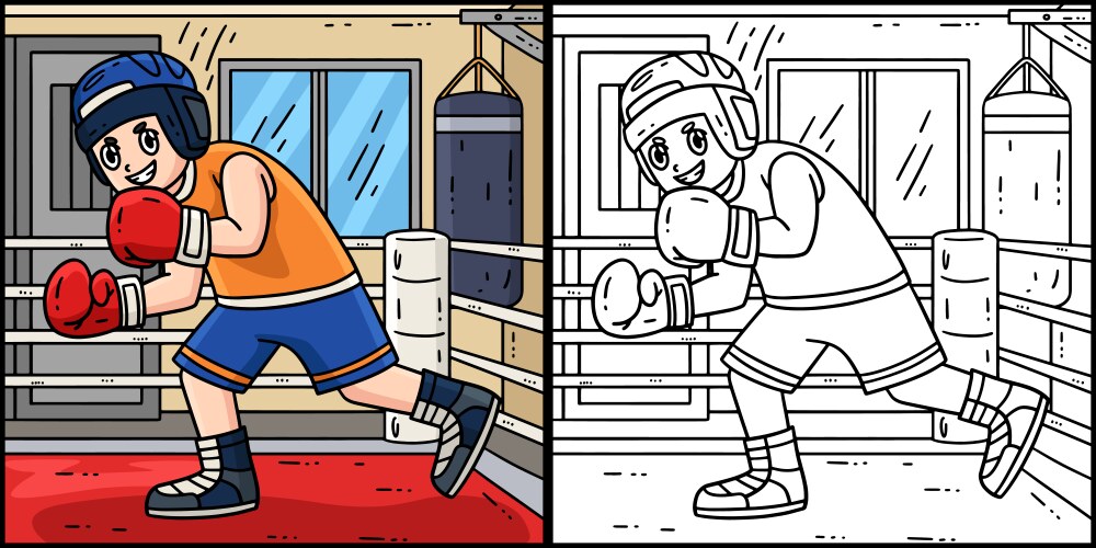 Boxing boxer evading cartoon colored clipart Vector Image