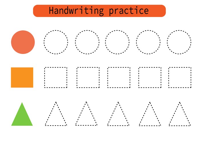Handwriting practice for kids draw lines Vector Image