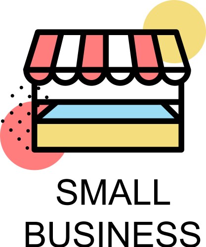 Small business storefront facade with awning Vector Image