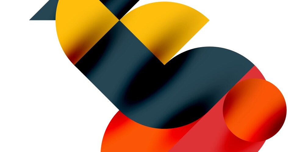 Tech minimal circular shapes geometric art Vector Image