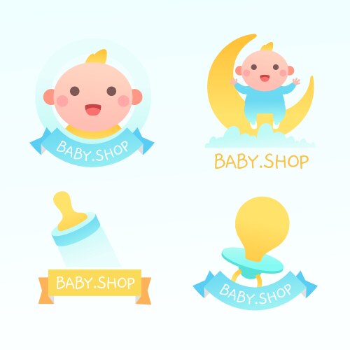 Baby logo collection template Royalty Free Vector Image