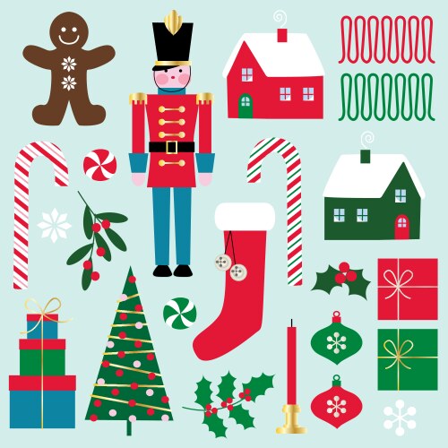 Kids toys in box clipart Royalty Free Vector Image