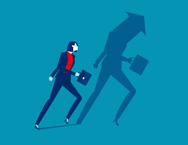 Business shadow head arrow and direction Vector Image