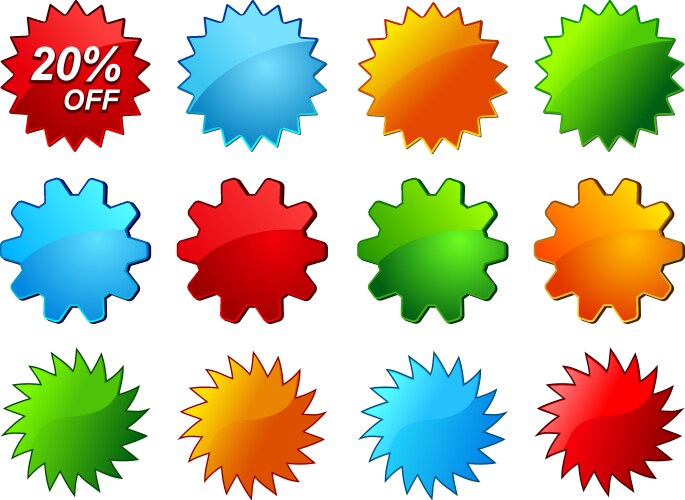 Glossy stars Royalty Free Vector Image - VectorStock