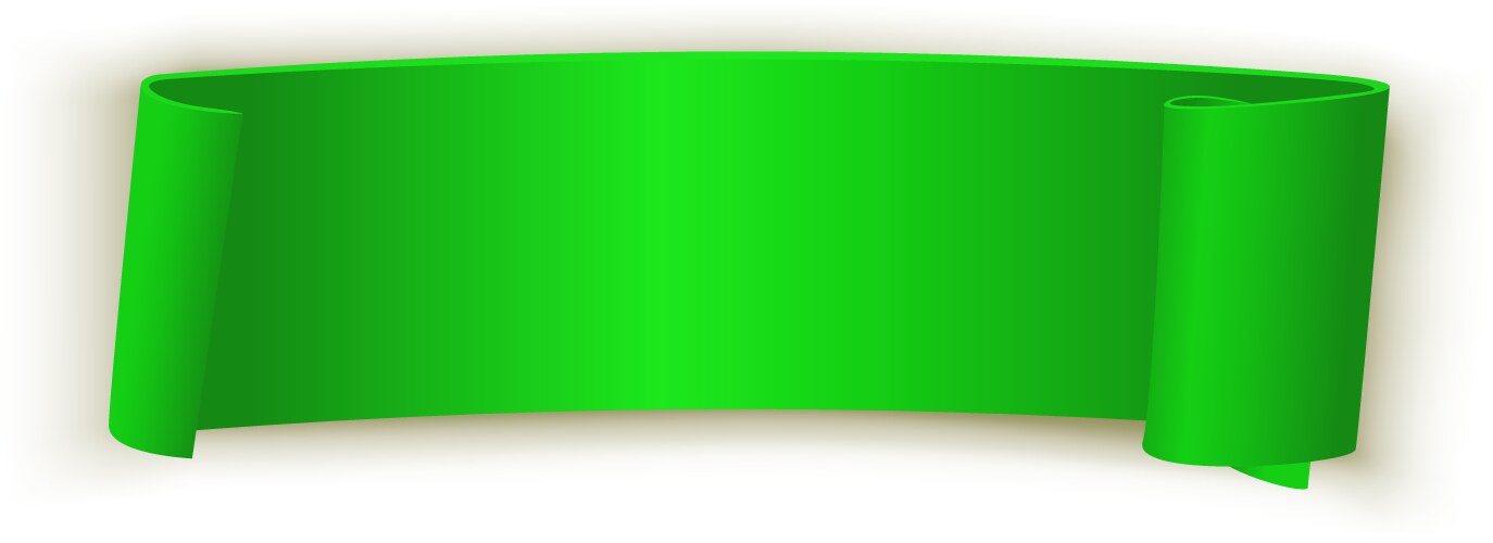 Green scroll isolated on white background paper Vector Image