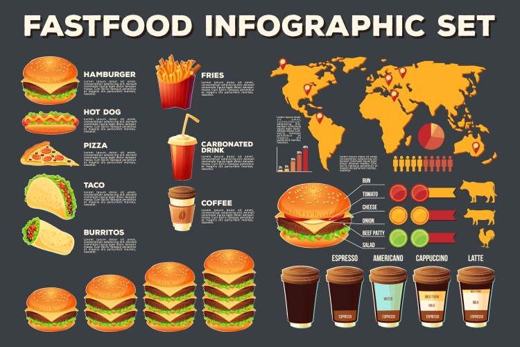 Food infographic template Royalty Free Vector Image