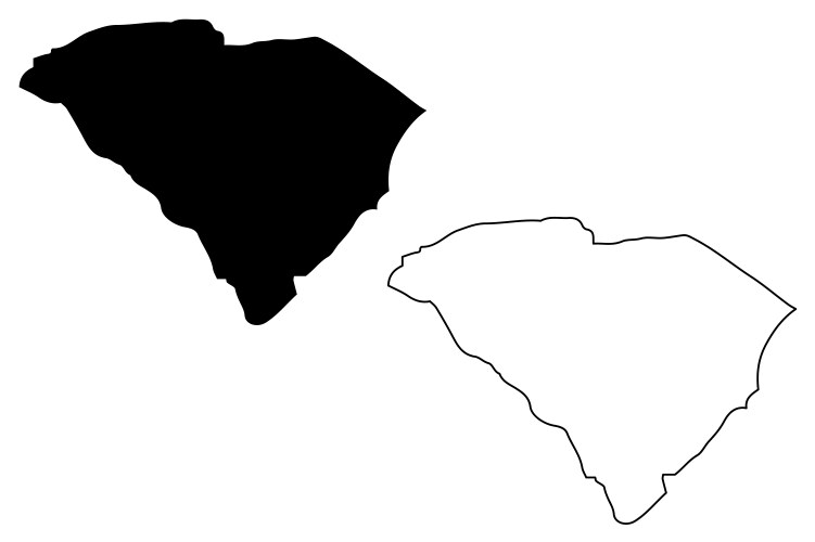 South carolina state outline Vector Images & Graphics for Commercial ...