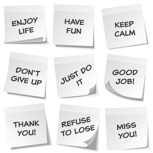 Sticky note with text and shadow isolated Vector Image