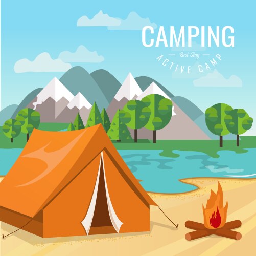 Summer camp background Royalty Free Vector Image