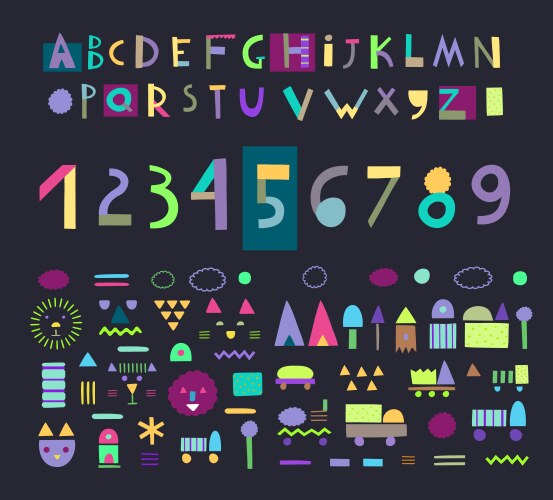 Colorful dots style font design alphabet letters Vector Image