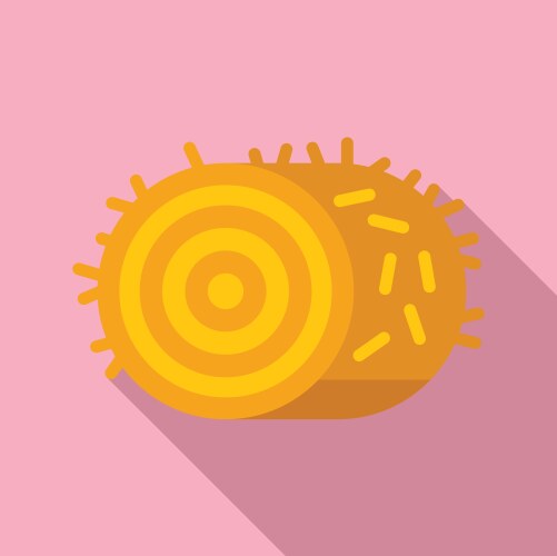 Farm roll harvesting icon flat nature Royalty Free Vector