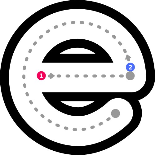 Tracing alphabet letter e prewriting dotted line Vector Image