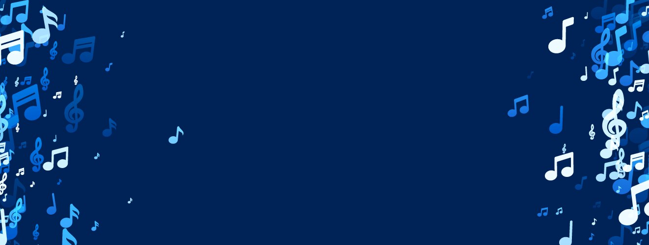 Cascading blue music notes Royalty Free Vector Image