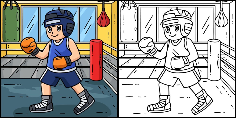 Boxing boxer evading cartoon colored clipart Vector Image