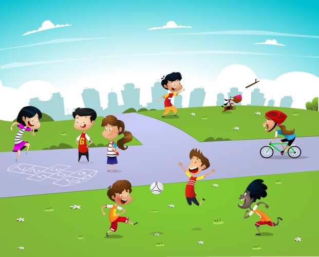 Children and sign Royalty Free Vector Image - VectorStock