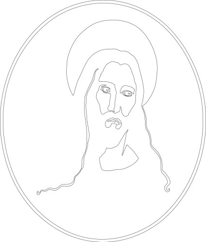 Jesus christ outline for colouring Royalty Free Vector Image
