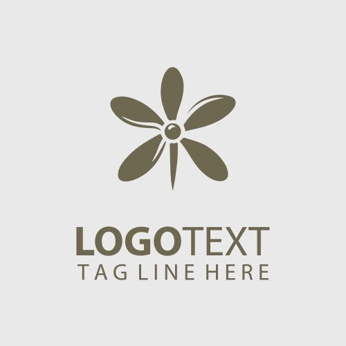 Propeller airplane logo Royalty Free Vector Image