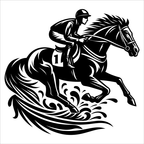 Running horse american flag Royalty Free Vector Image