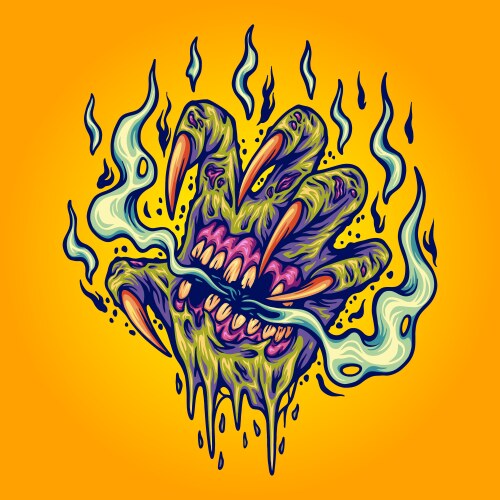 Monster cigarette weed halloween Royalty Free Vector Image